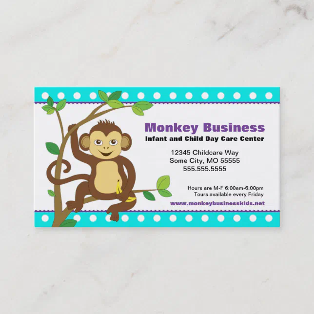 Cute Monkey Business Card | Zazzle