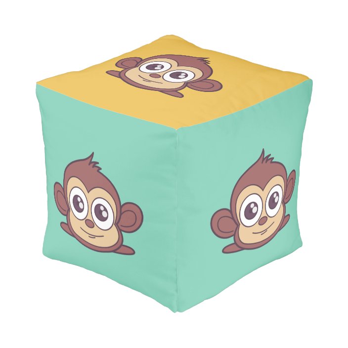 Cute monkey clipart pouf | Zazzle.com
