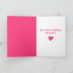 Cute Monkey Holding Huge Heart- Valentine's Day Holiday Card | Zazzle