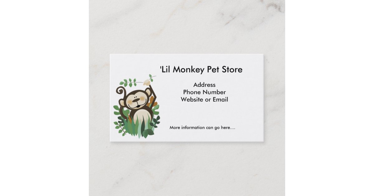 Cute Monkey Jungle Business Card Template | Zazzle