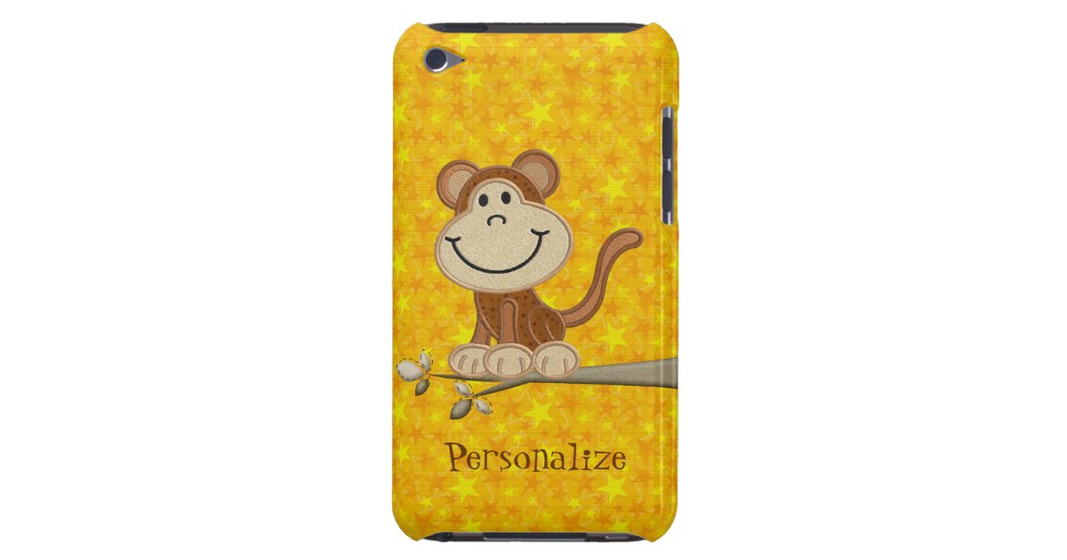 Cute Monkey on Branch Personalized iPod Touch Case | Zazzle