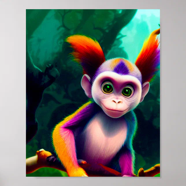 Cute Monkey Poster | Zazzle