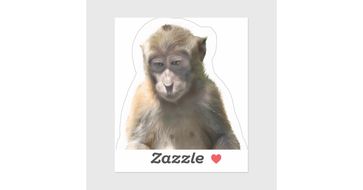 Cute Monkey Sticker | Zazzle