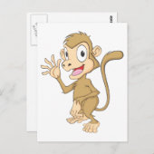 Cute Monkey Waving Hand Hi Hello Goodbye Postcard | Zazzle