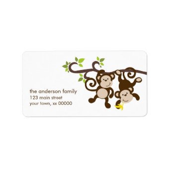 Cute Monkeys Label | Zazzle