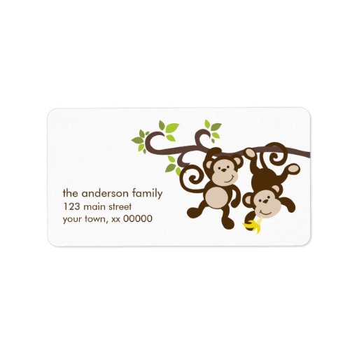 Cute Monkeys Label | Zazzle