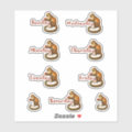 Cute Monkeys | Red Font | Days of the Week Sticker | Zazzle