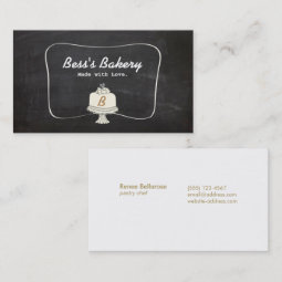Cute Monogram Cake Decorator Baker Bakery Business Card | Zazzle
