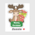 Cute Moosey Christmas Sticker | Zazzle