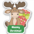 Cute Moosey Christmas Sticker | Zazzle