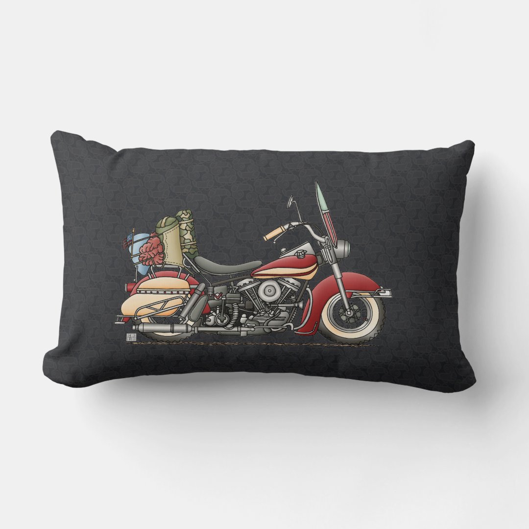 Cute Motorcycle Lumbar Pillow | Zazzle