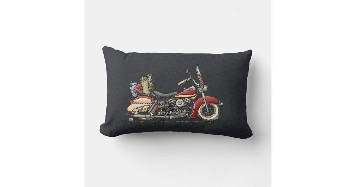 Cute Motorcycle Lumbar Pillow | Zazzle