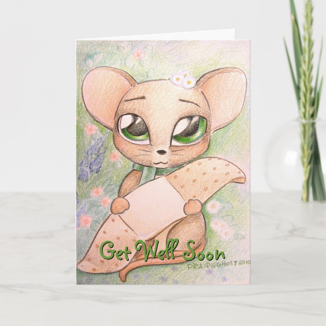 Cute Mouse Get Well Soon Card | Zazzle