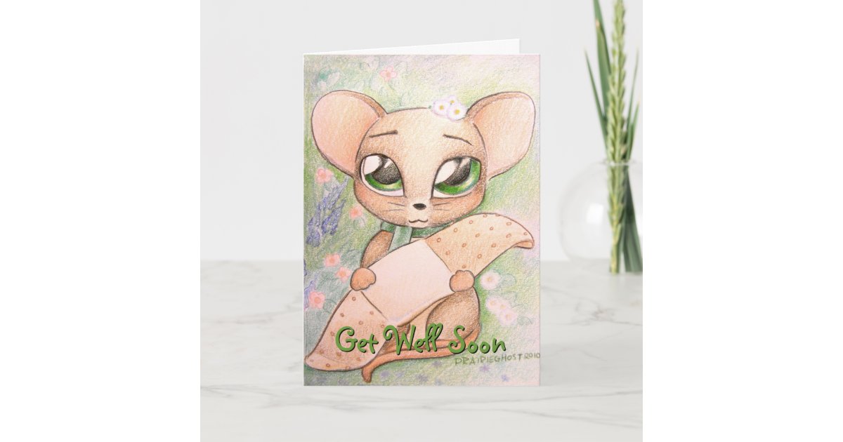 Cute Mouse Get Well Soon Card | Zazzle