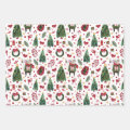 Cute Mouse Themed Christmas Pattern Wrapping Paper Sheets | Zazzle