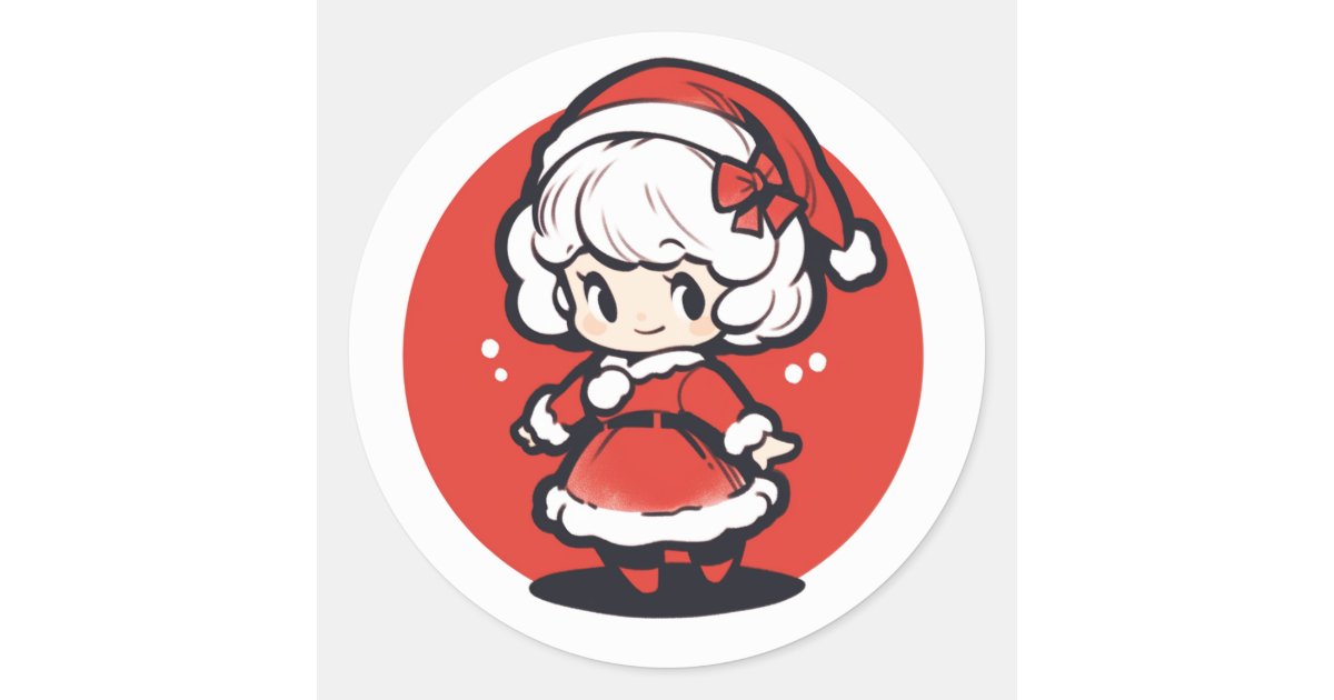 Cute Mrs. Claus Christmas sticker | Zazzle