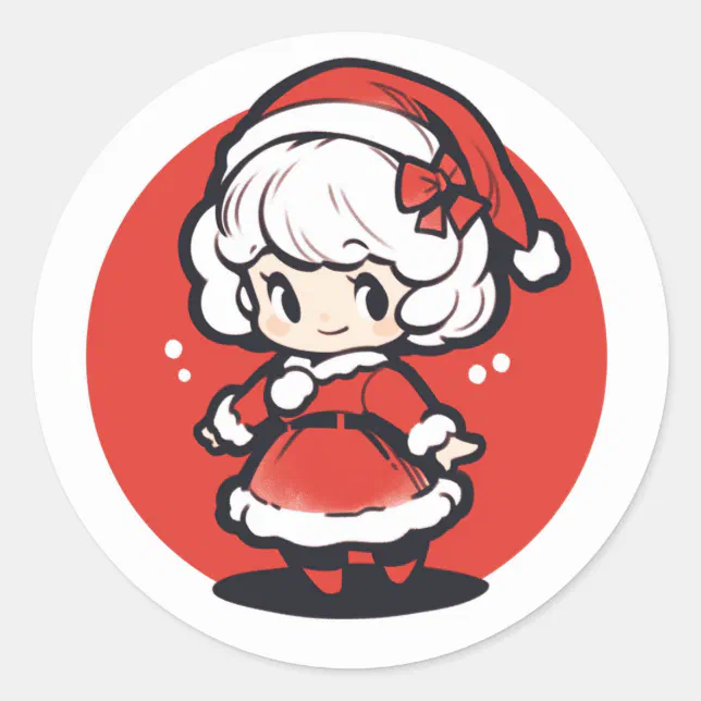 Cute Mrs. Claus Christmas sticker | Zazzle