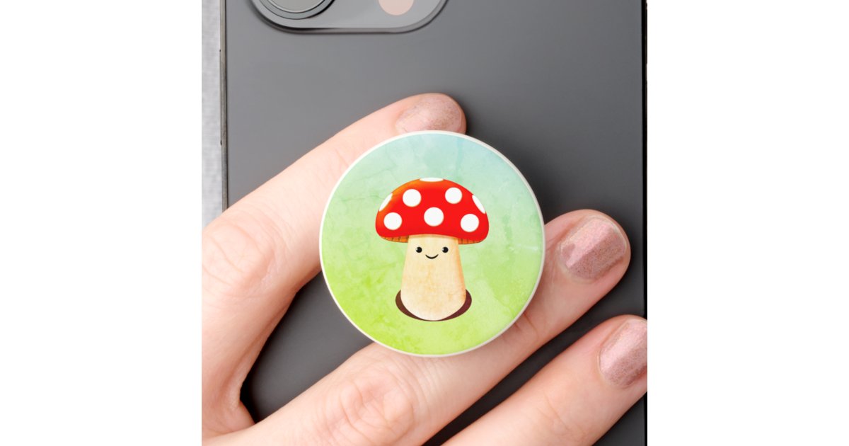Cute Mushroom Drawing PopSocket | Zazzle