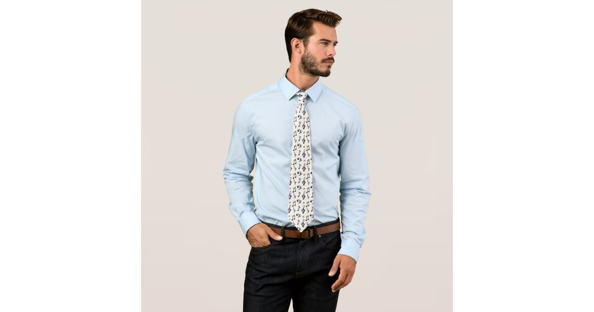 Cute Musical Notes Pattern Neck Tie | Zazzle