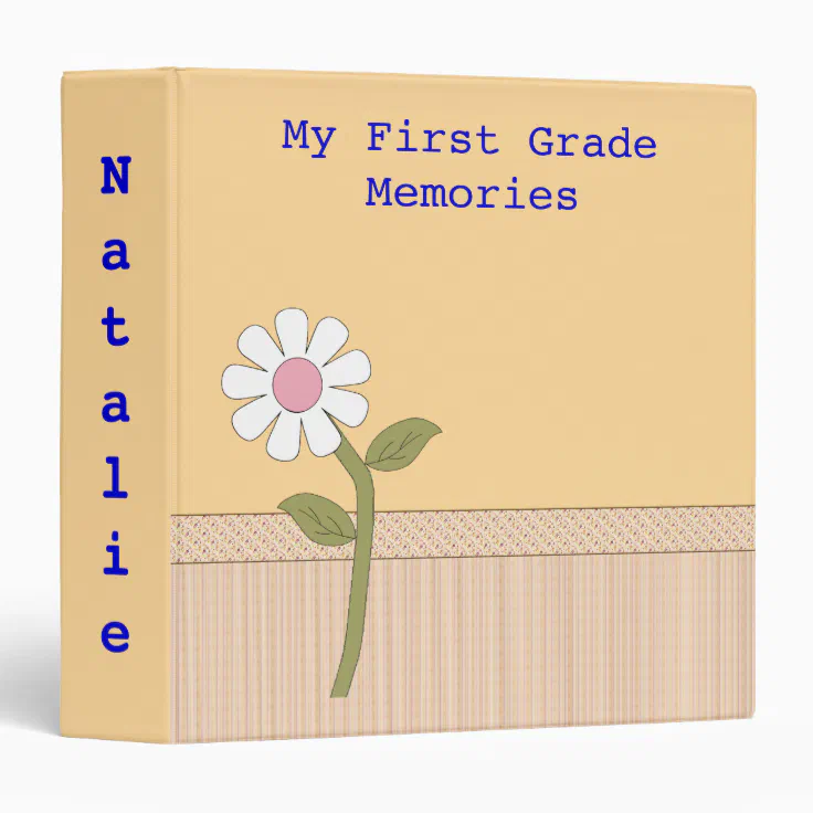 Cute My First Grade Memories Binder | Zazzle