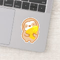 Cute Nacho Cheese Chip Sloth Sticker | Zazzle