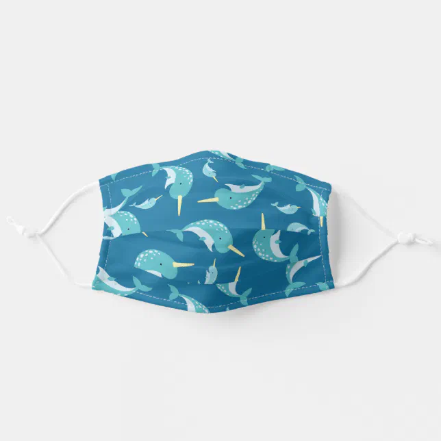 Cute Narwhals Ocean Animal Adult Cloth Face Mask | Zazzle