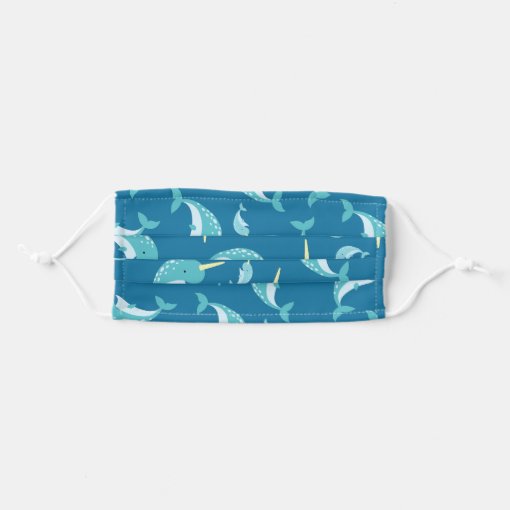 Cute Narwhals Ocean Animal Adult Cloth Face Mask | Zazzle
