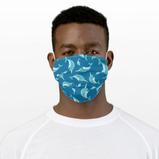 Cute Narwhals Ocean Animal Adult Cloth Face Mask | Zazzle