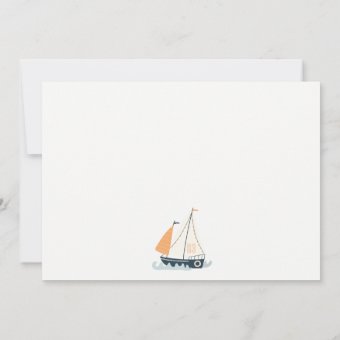 Cute Nautical Blue Sailboat Pastel Kids Birthday Note Card | Zazzle