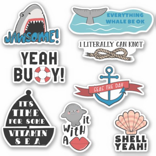 Cute Nautical Puns Sticker | Zazzle.com