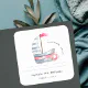 Cute Nautical Soft Red Blue Sailboat Kids Birthday Square Sticker | Zazzle