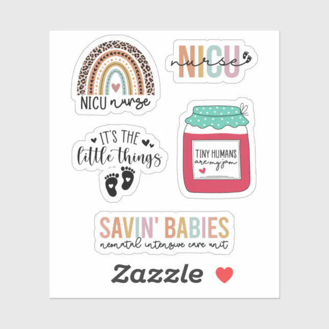 Cute Neonatal Intensive Care Unit NICU Nurse Pack Sticker | Zazzle