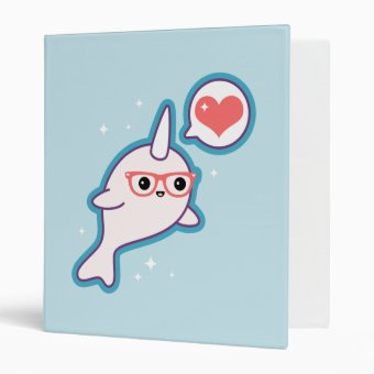 Cute Nerd Narwhal Binder | Zazzle