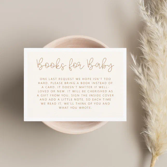 Cute Neutral Books for Baby Enclosure Card | Zazzle