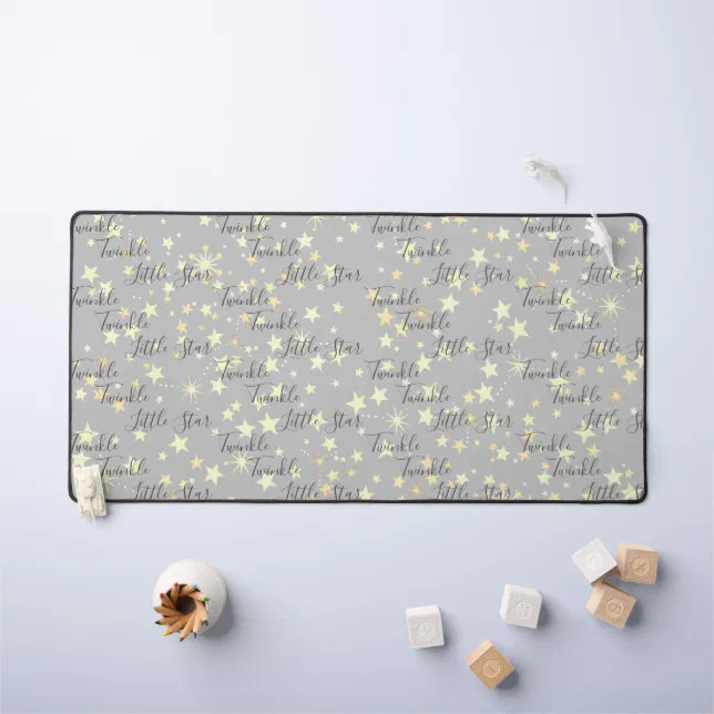 Cute Neutral Twinkle Twinkle Little Star Gaming Desk Mat | Zazzle