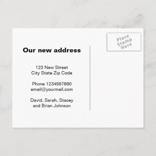 Cute new address typography postcards | Zazzle
