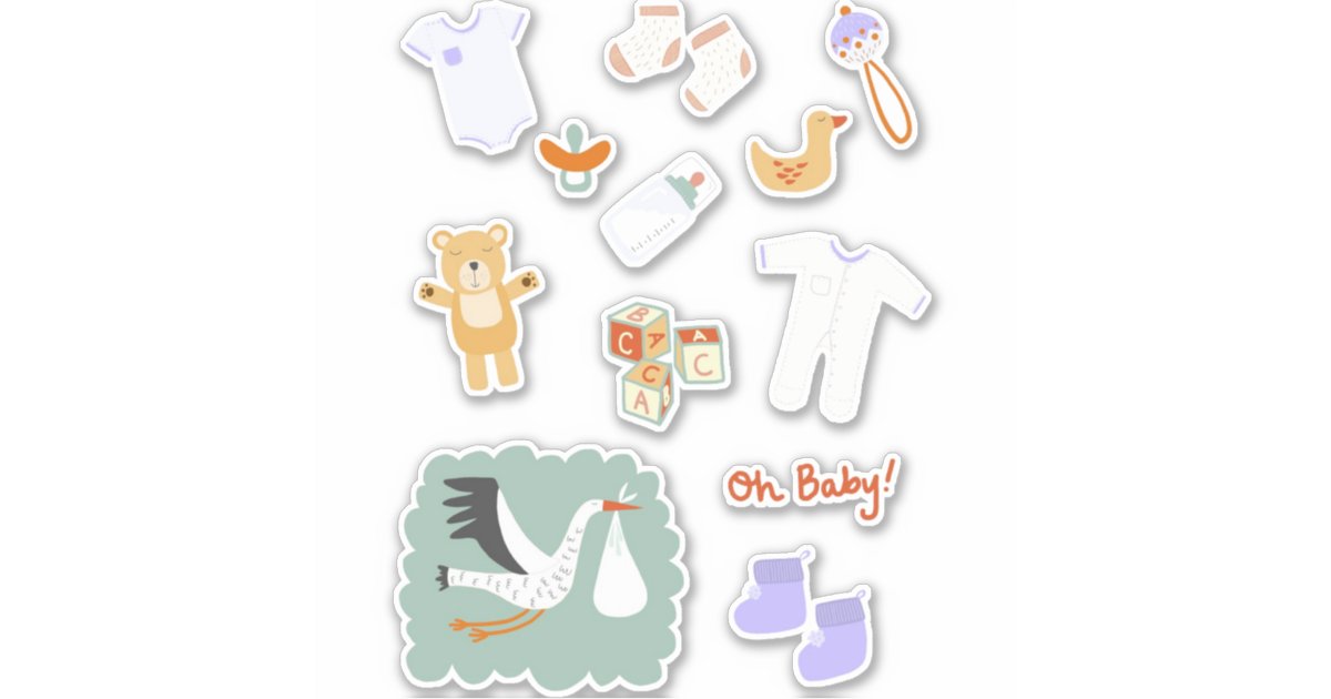 Cute New Baby Sticker | Zazzle