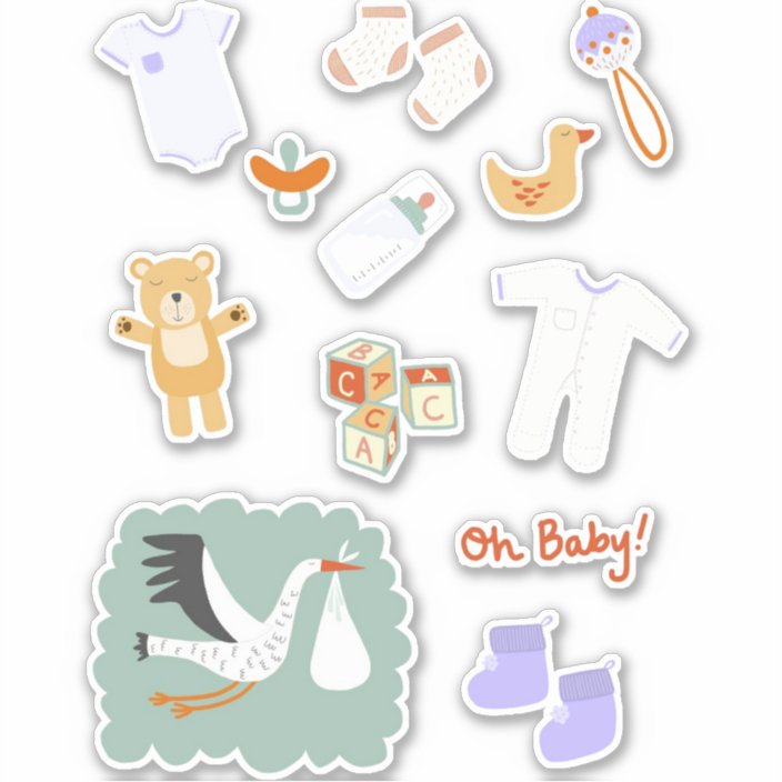 Cute New Baby Sticker | Zazzle.com