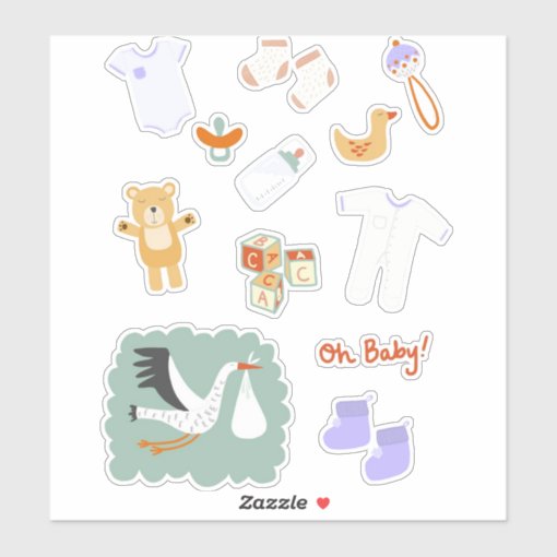 Cute New Baby Sticker | Zazzle