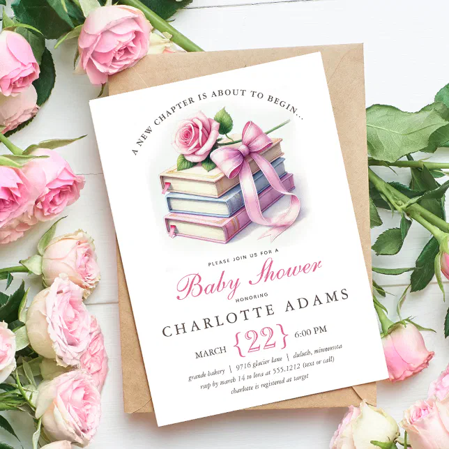 Cute New Chapter Baby Shower Invitation | Zazzle