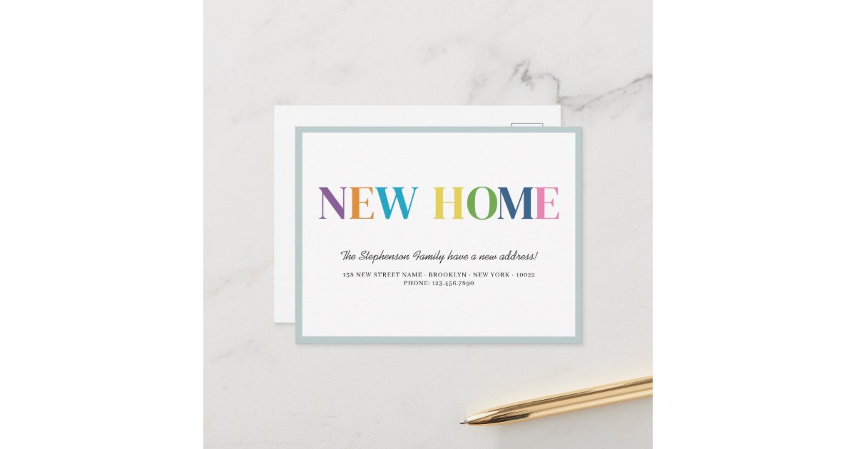 Cute New Home Moving Announcement Postcard | Zazzle