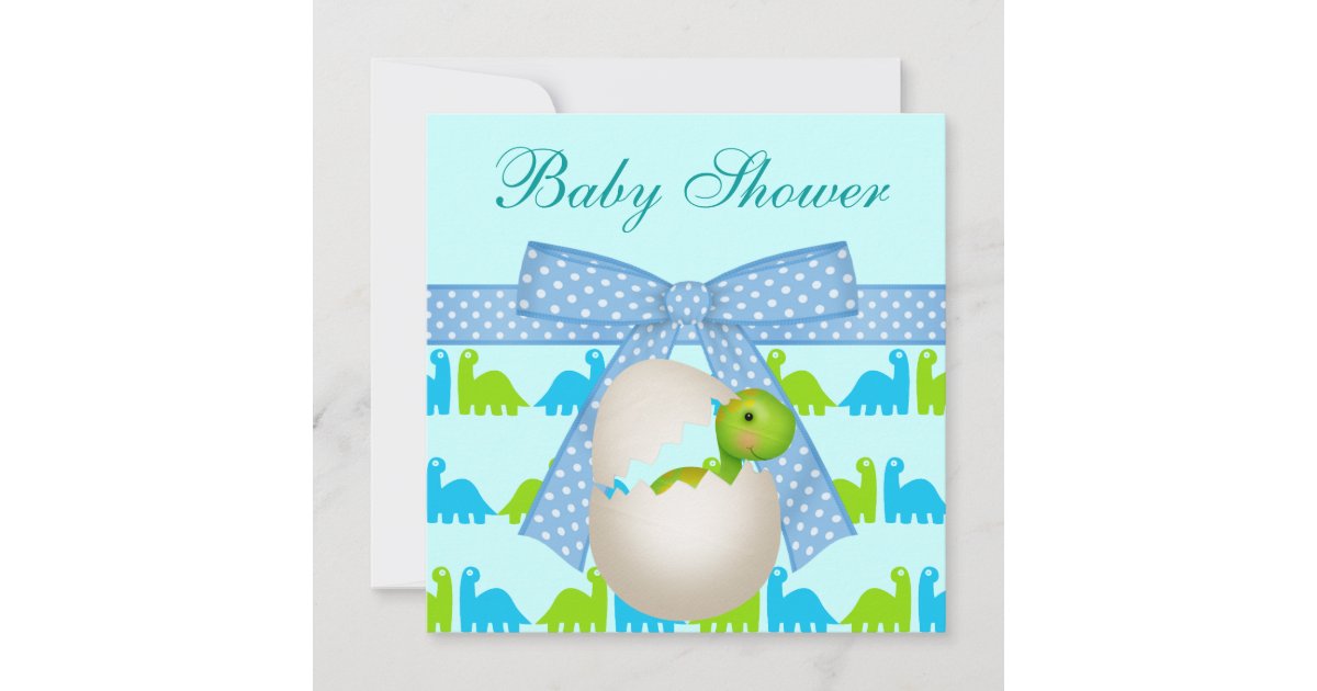Cute Newly Hatched Baby Dinosaur Baby Shower Invitation | Zazzle