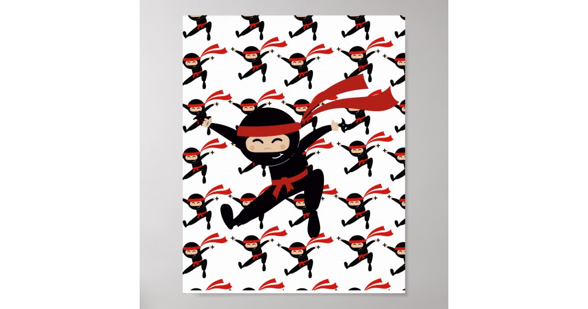 Cute Ninja Ninjas Poster | Zazzle