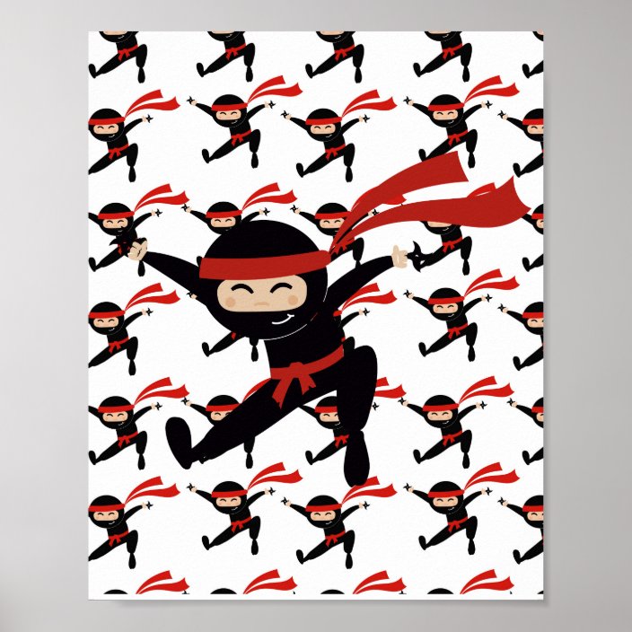 Cute Ninja Ninjas Poster | Zazzle.com