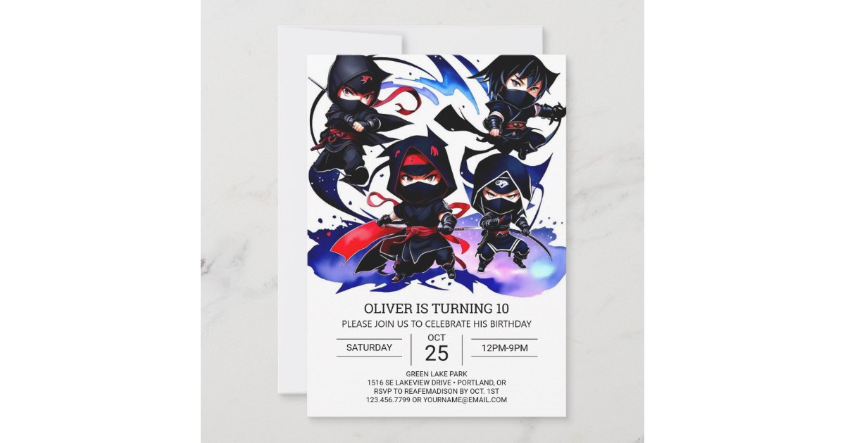 Cute Ninja Secret Agent Birthday Invitation | Zazzle
