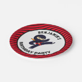 Cute Ninja Warrior Kids Birthday Party Paper Plates | Zazzle