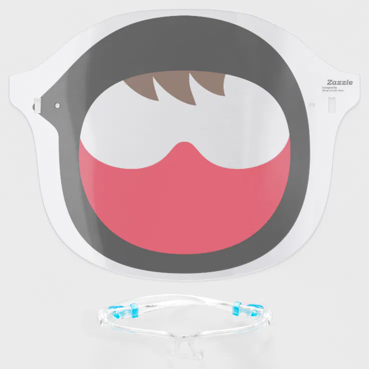 Cute Ninja with Red Mask Face Shield | Zazzle
