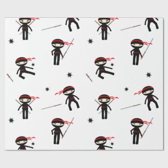 Cute Ninjas Wrapping Paper | Zazzle