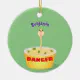 Cute noodles snake cartoon illustration humor ceramic ornament | Zazzle