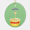 Cute noodles snake cartoon illustration humor ceramic ornament | Zazzle